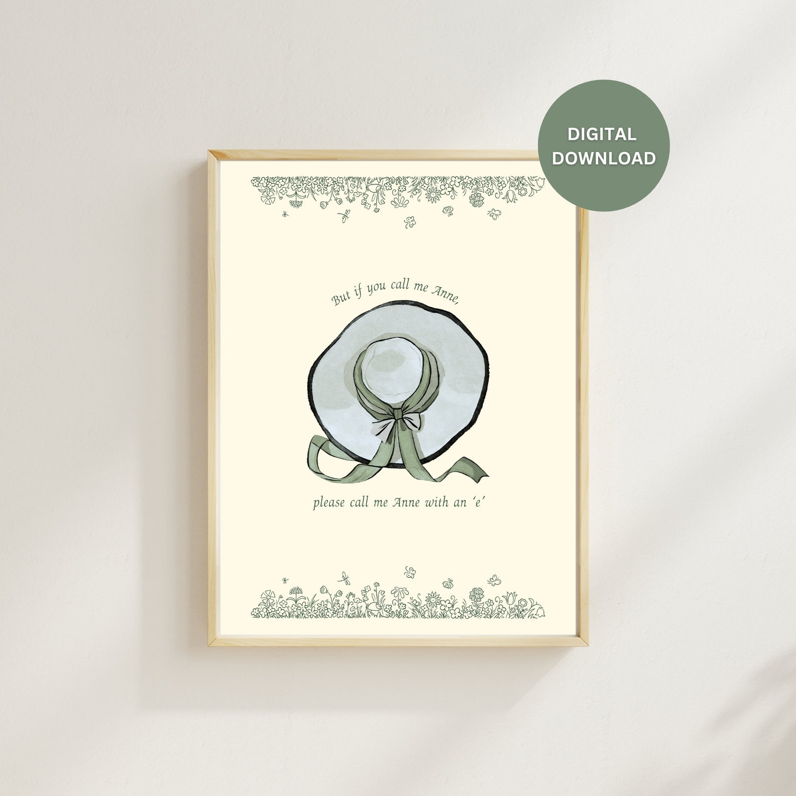 Anne With an E Printable Wall Art, Anne of Green Gables Wall Art ...