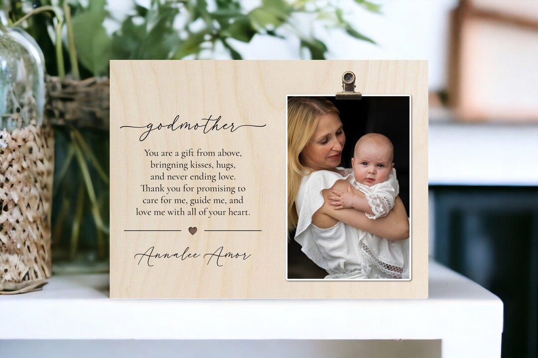 Godmother Gift, Personalized Godmother Frame, Godparent Gift, Baptism ...
