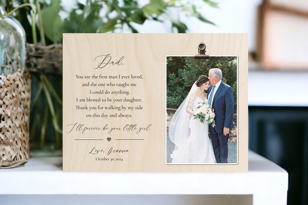 Personalized Father of the Bride Wood Frame, Wedding Gift - Etsy