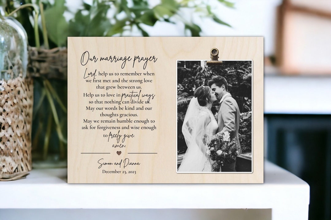 Marriage Prayer Frame, Wedding Anniversary Frame, Personalized Frame ...