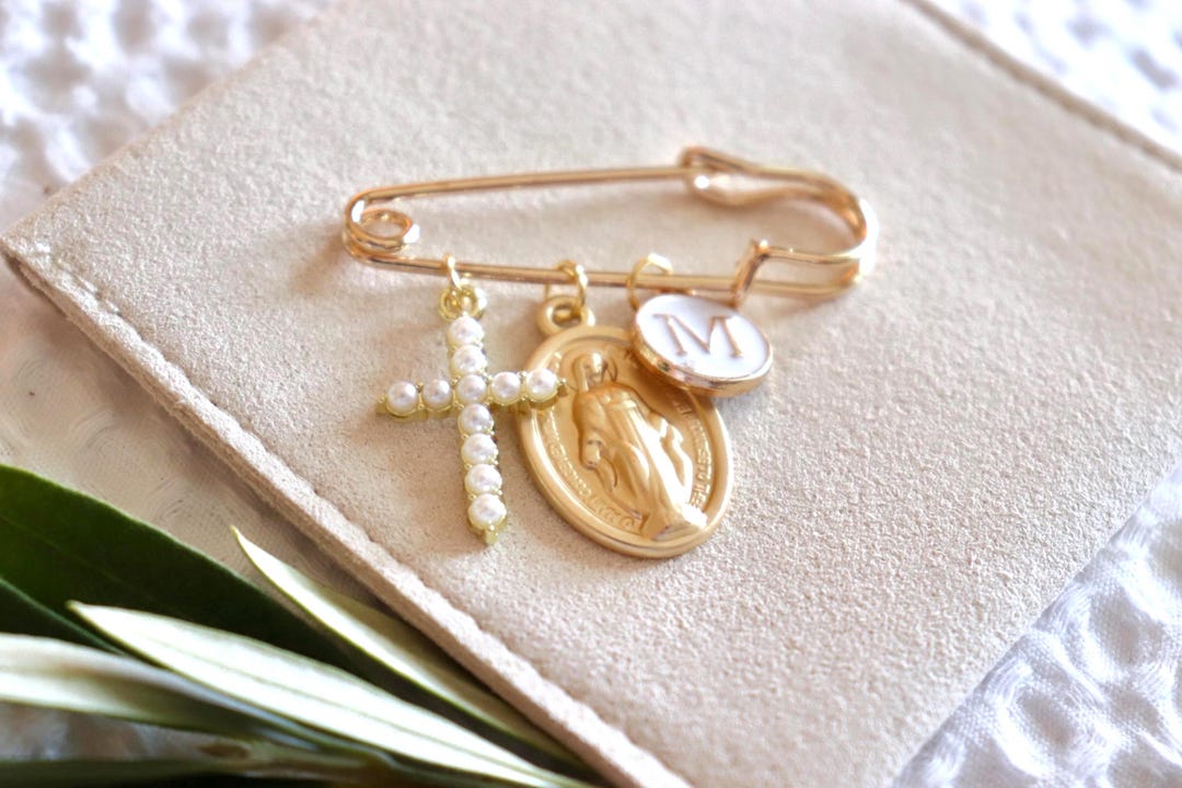 Catholic Baby Gift, Protection Pin, Godmother Pin, Baptism Gifts ...