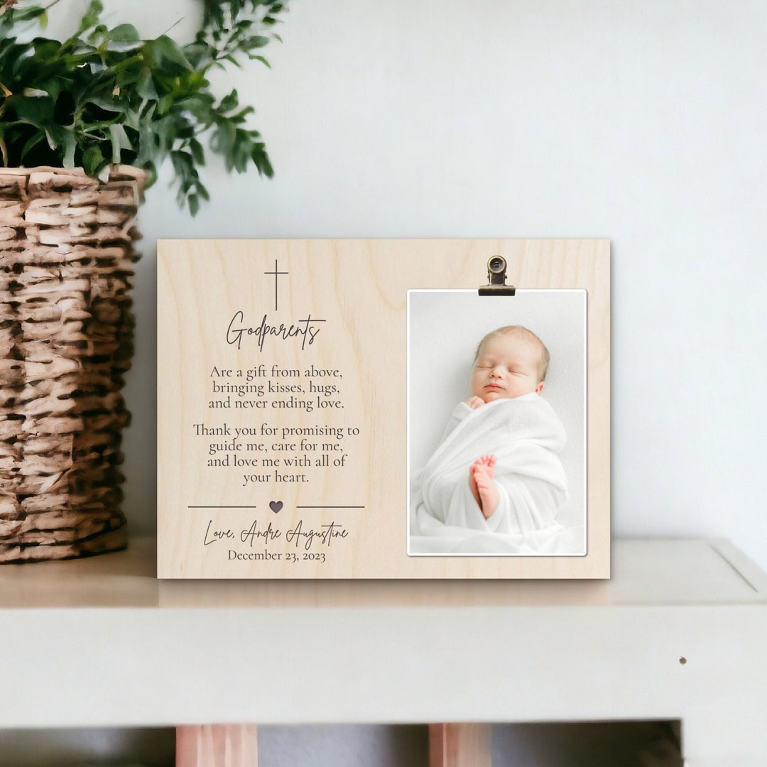 Godparents Gift, Personalized Godparent Frame, Engraved Godparent Frame ...