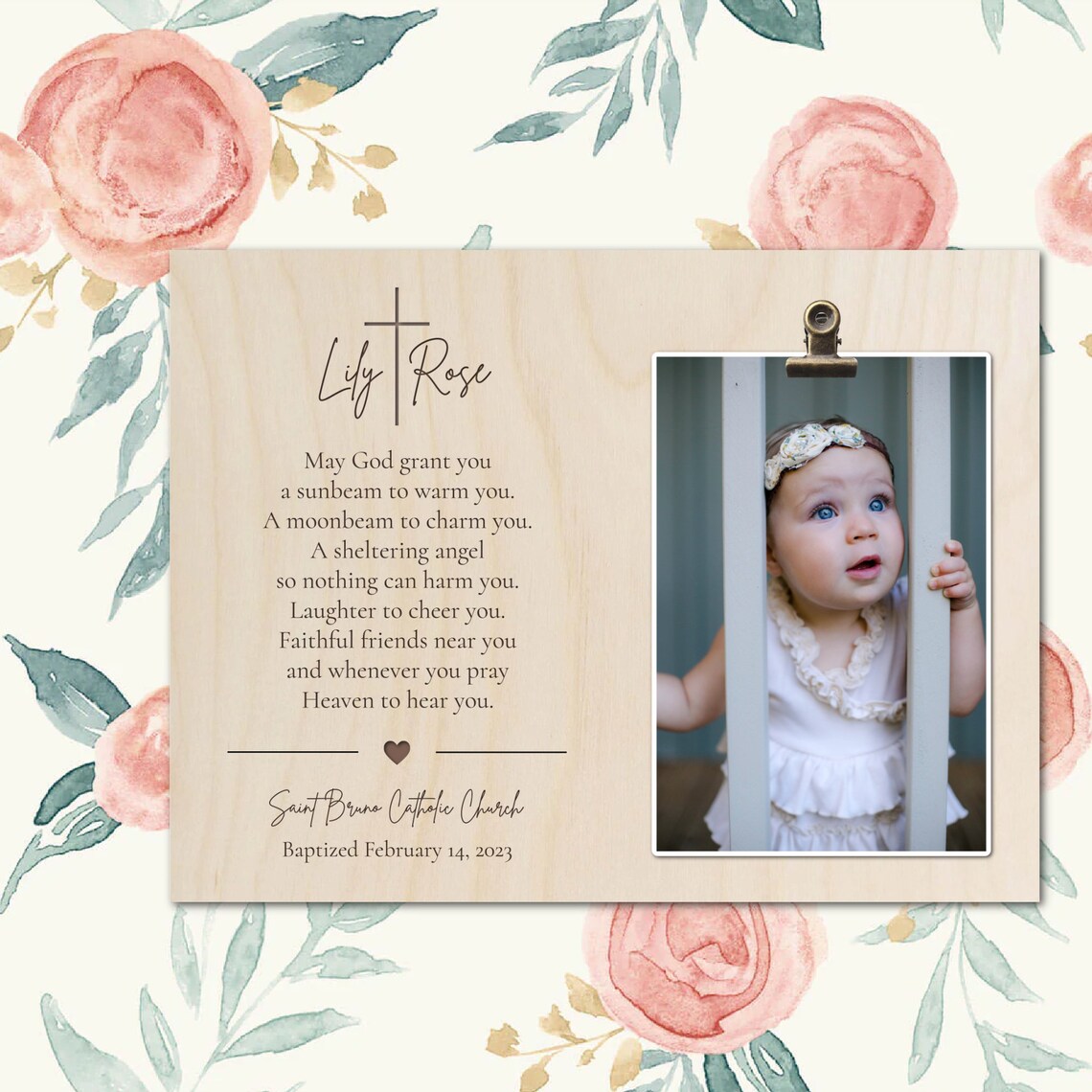 Personalized Baptism Frame, Engraved Baptism Frame, Christening Gift ...