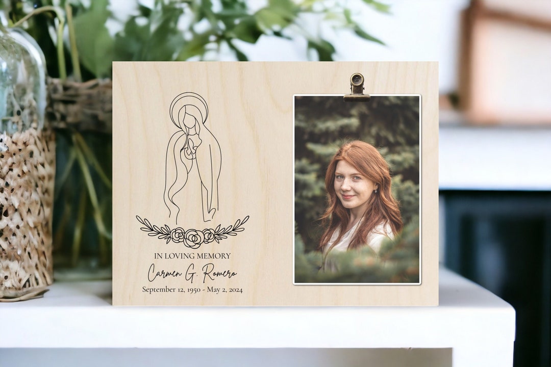 Blessed Mother Memorial Frame, Personalized Memorial, Our Lady of Grace ...