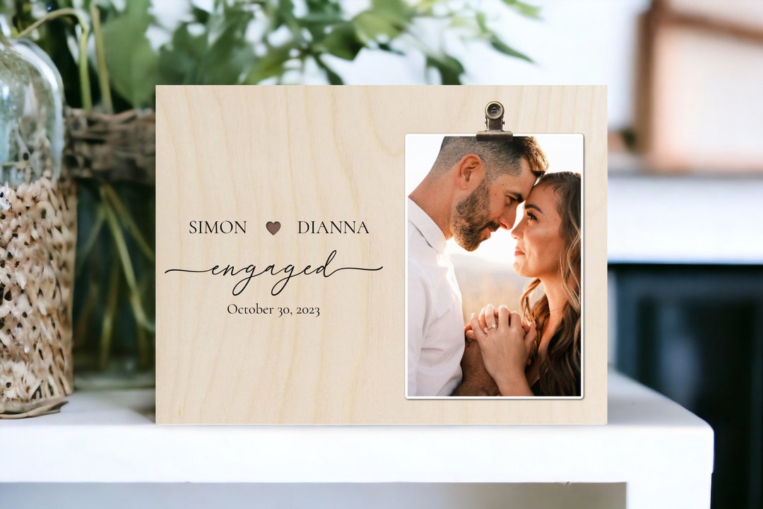 Personalized Engagement Gift, Engraved Engagement Frame, Newly Engaged ...