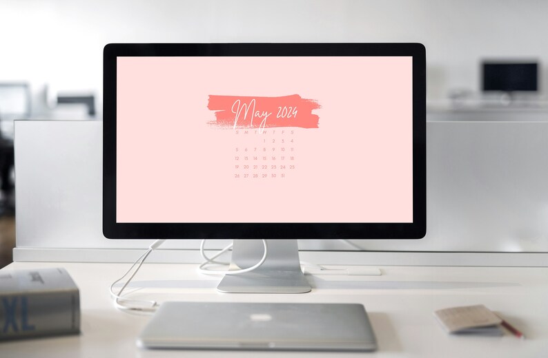 May 2024 Pink Desktop Background - Etsy