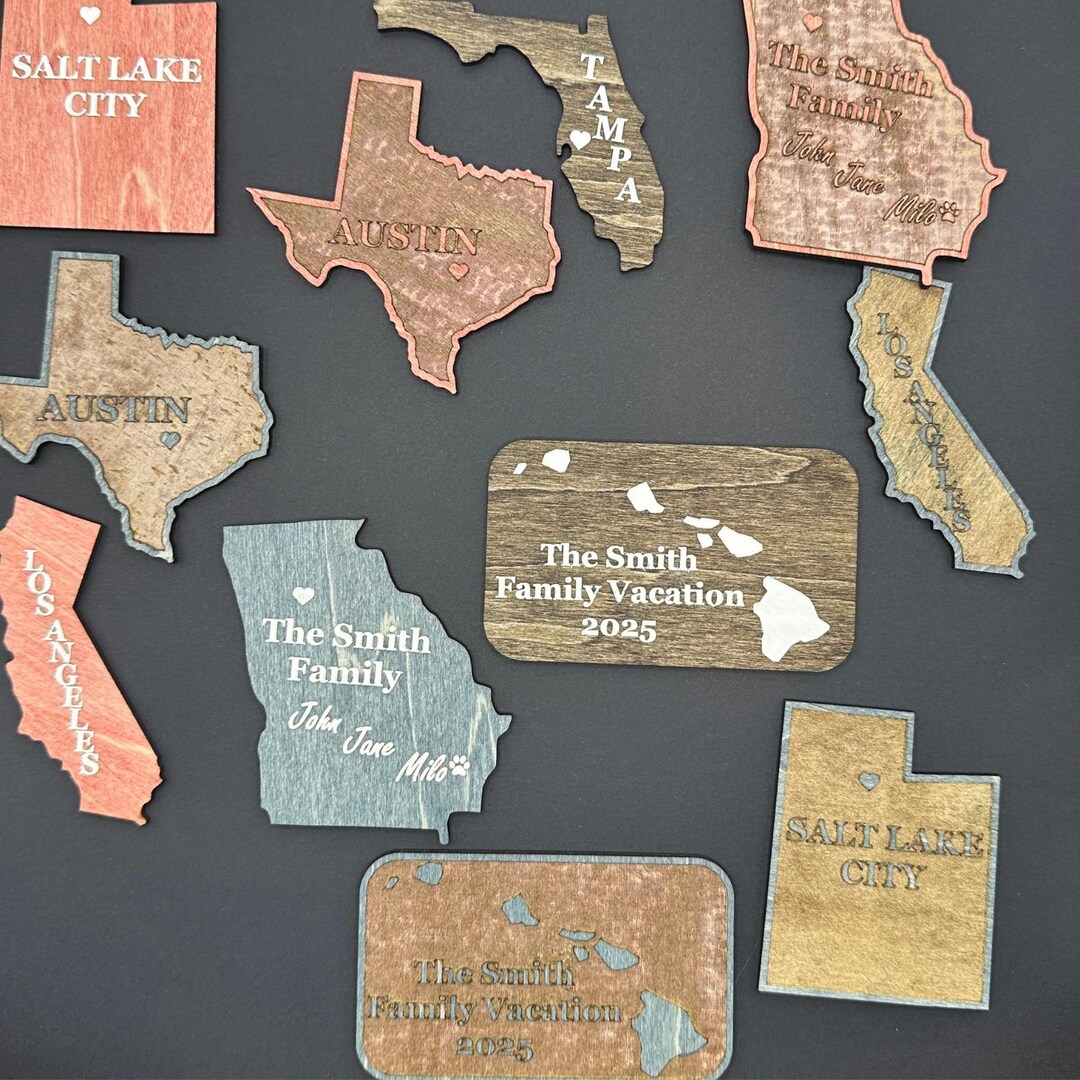 Personalized Magnet, State Magnet, Wood Magnet, Home State Magnet ...