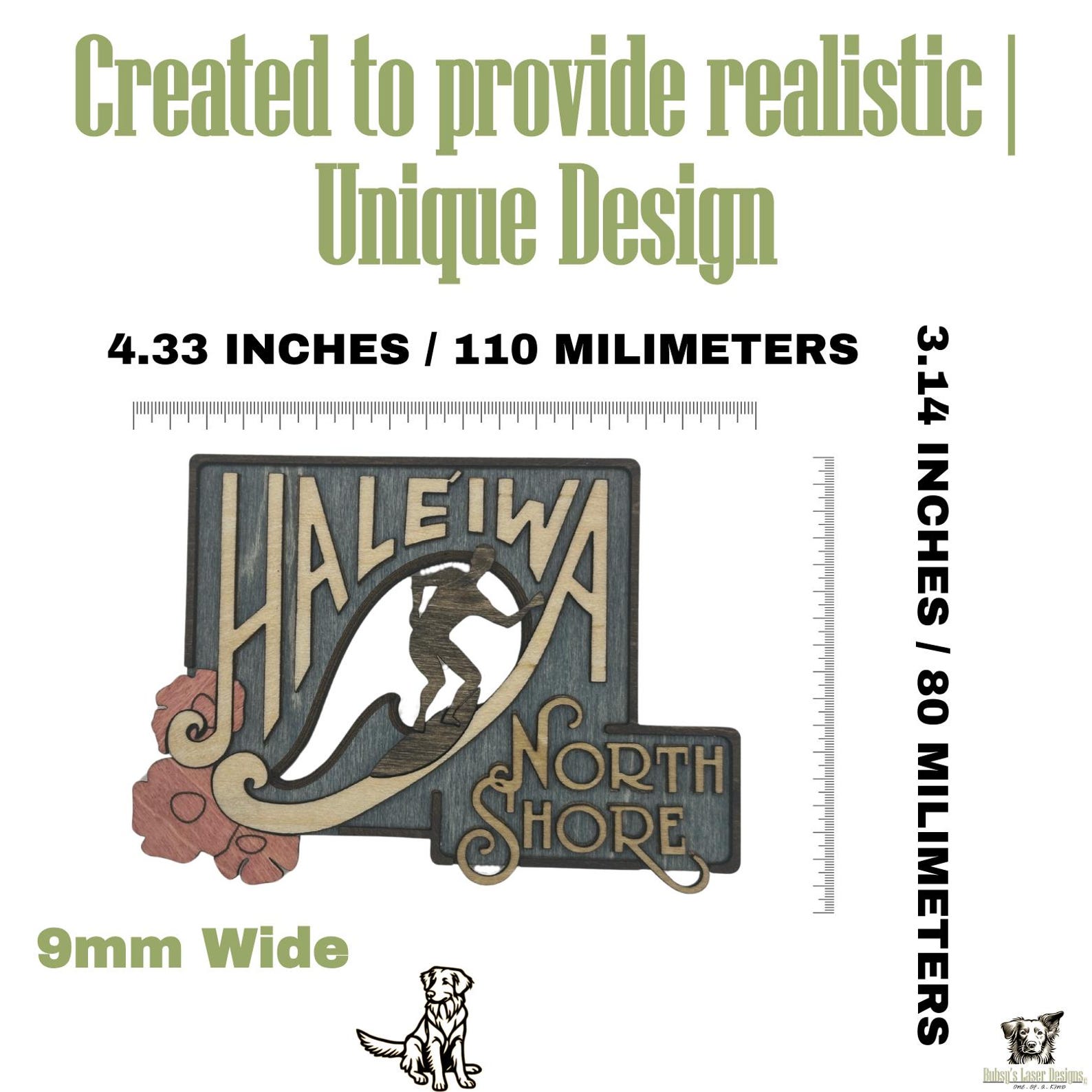 North Shore Oahu Hawaii Wooden Magnet - Surf-inspired Design - Haliewa ...