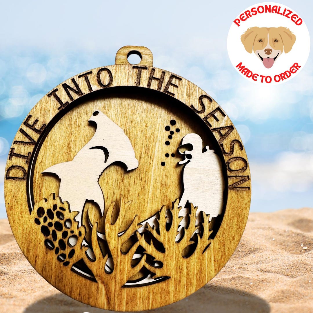Personalized Wooden Scuba Diver Christmas Ornament – Custom Holiday ...