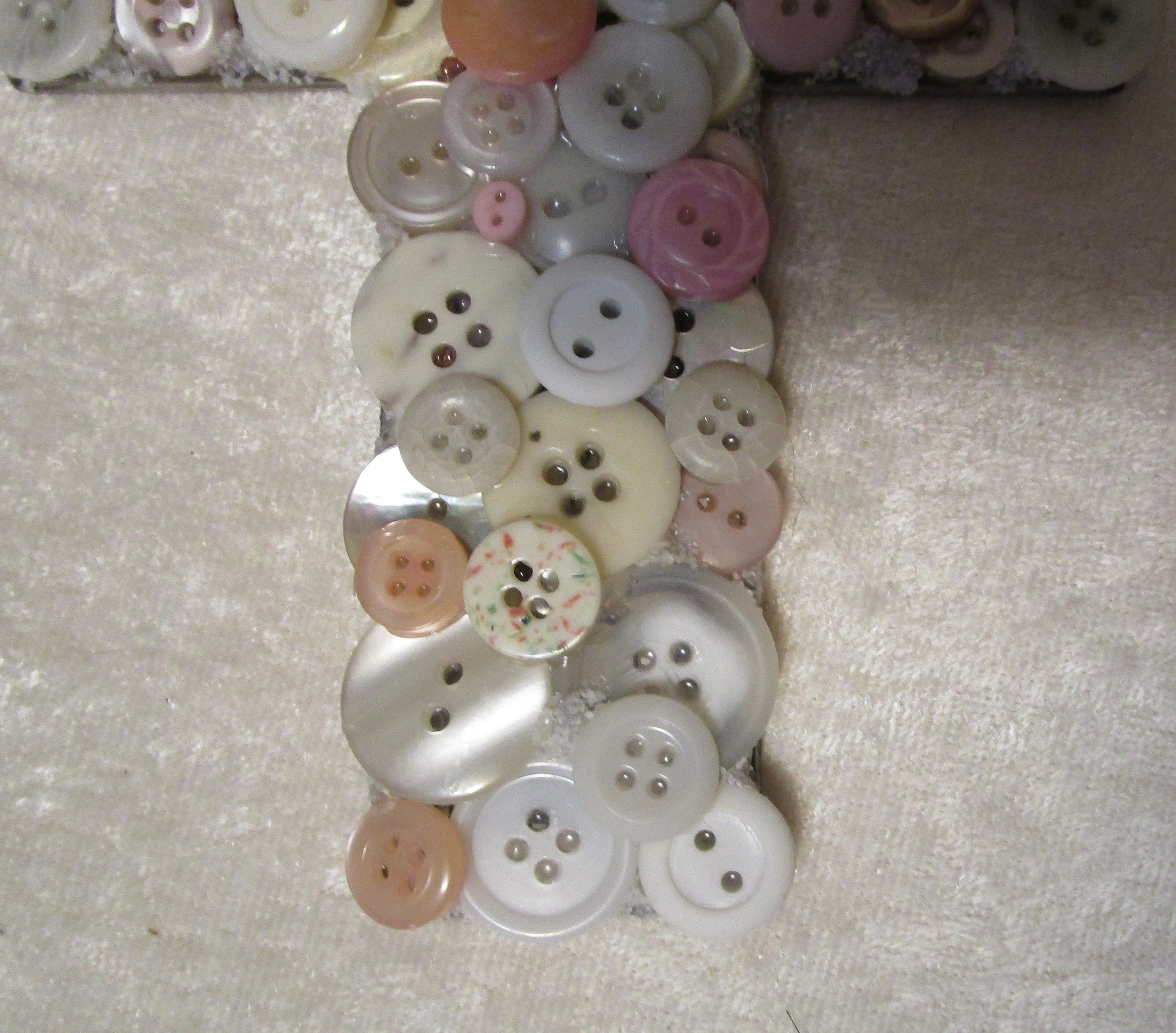 Cross Made of Buttons in Shades of Pink and White, Easter, Home Decor ...