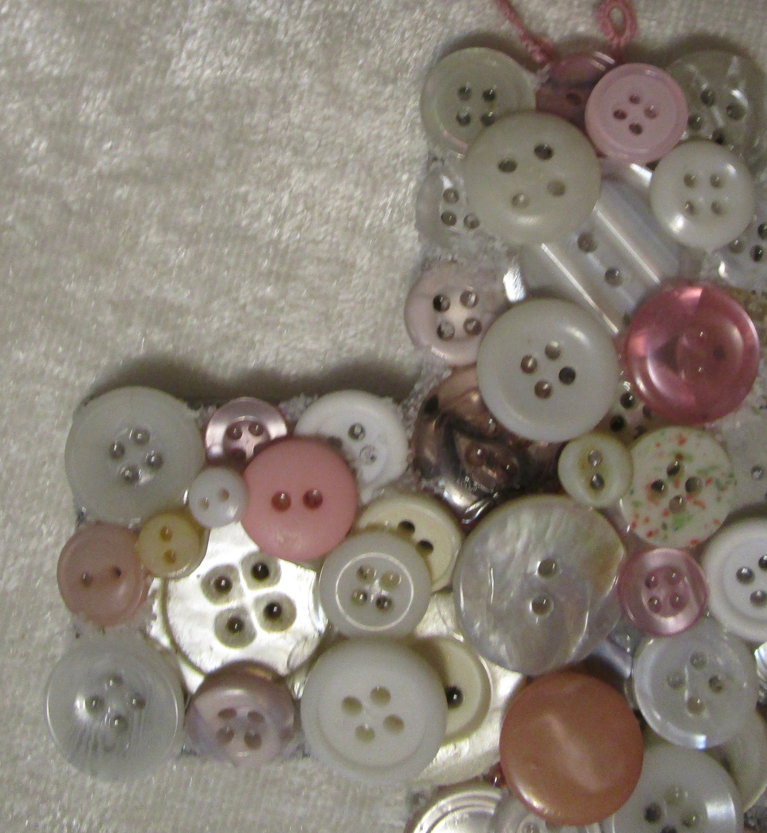 Cross Made of Buttons in Shades of Pink and White, Easter, Home Decor ...