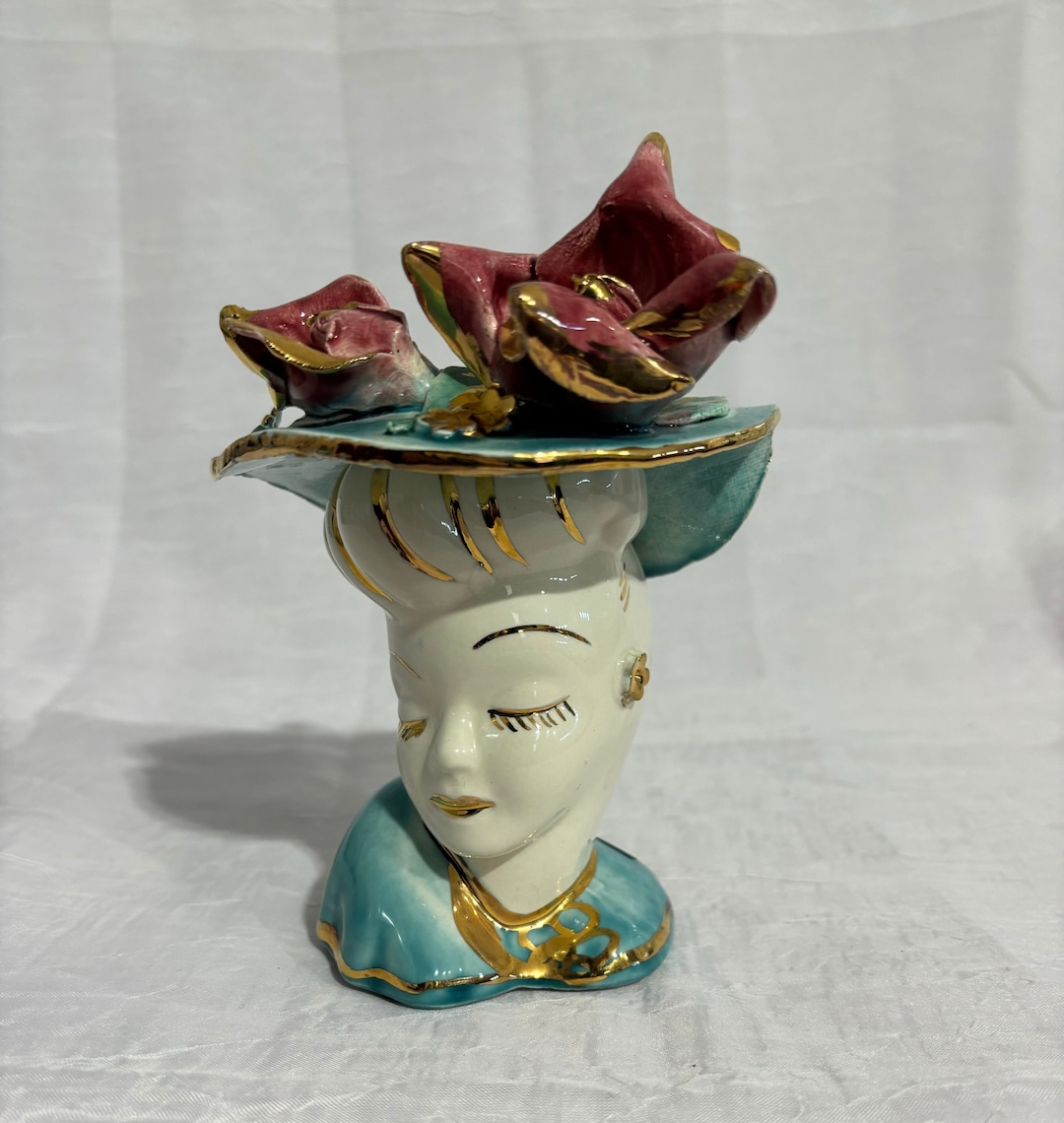 Vintage Head Vase, Flower Vase, Bud Vase, 1950s Mini Porcelain Head ...
