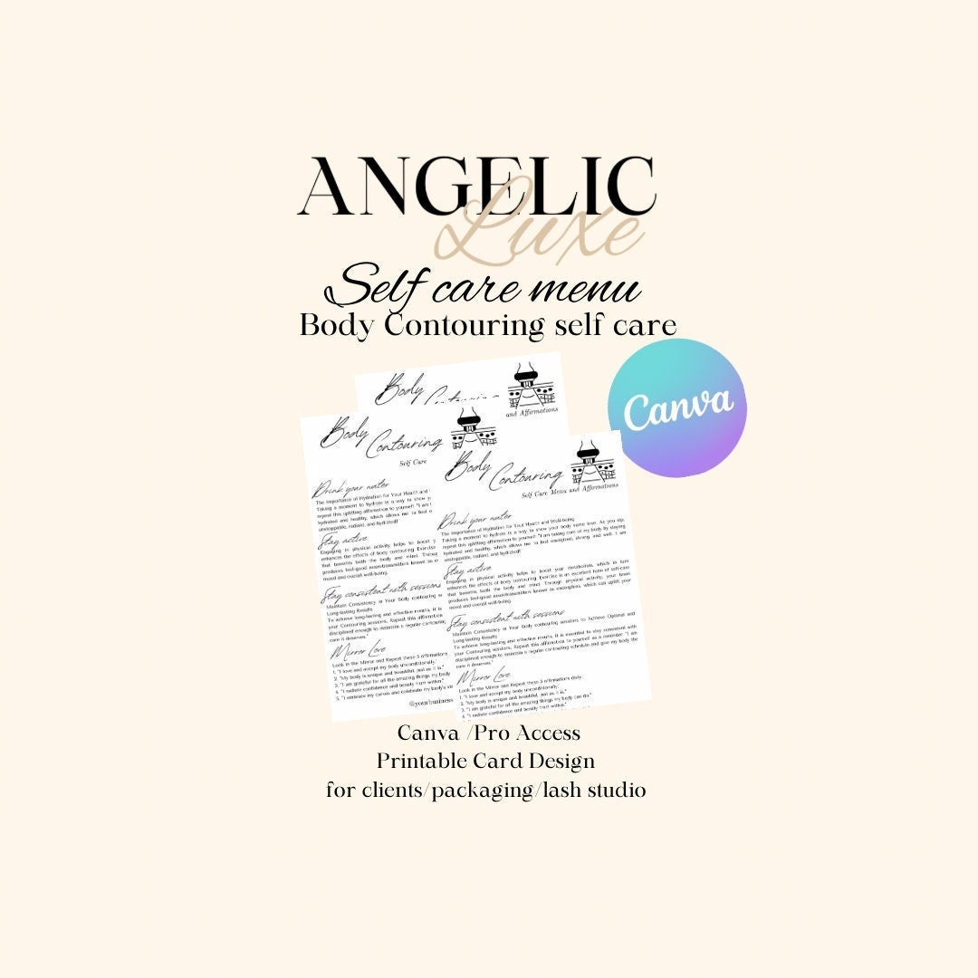 Body Contouring Self-care Menu Self-care Menu Selfcare Body - Etsy