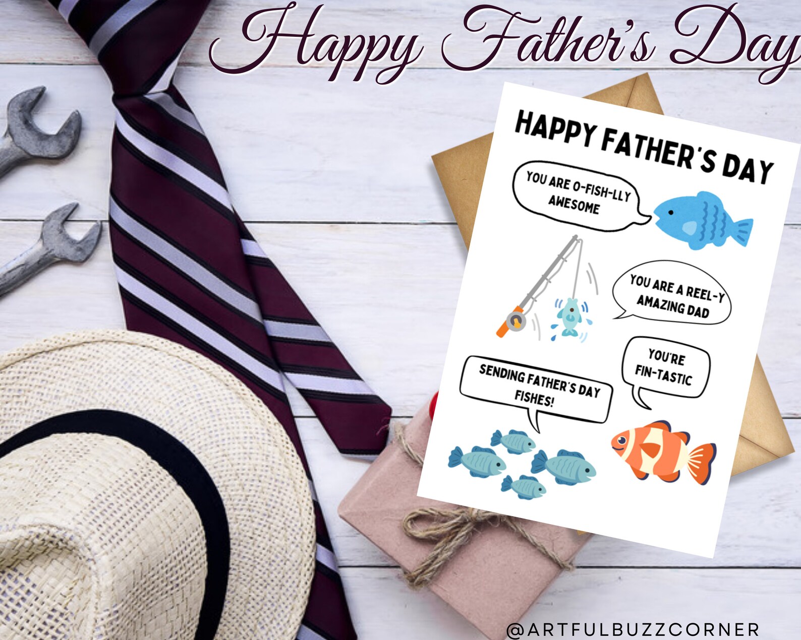 Printable Fathers Day Card Digital Greeting Card for Scrapbooking Handmade Card Fathers Day ...
