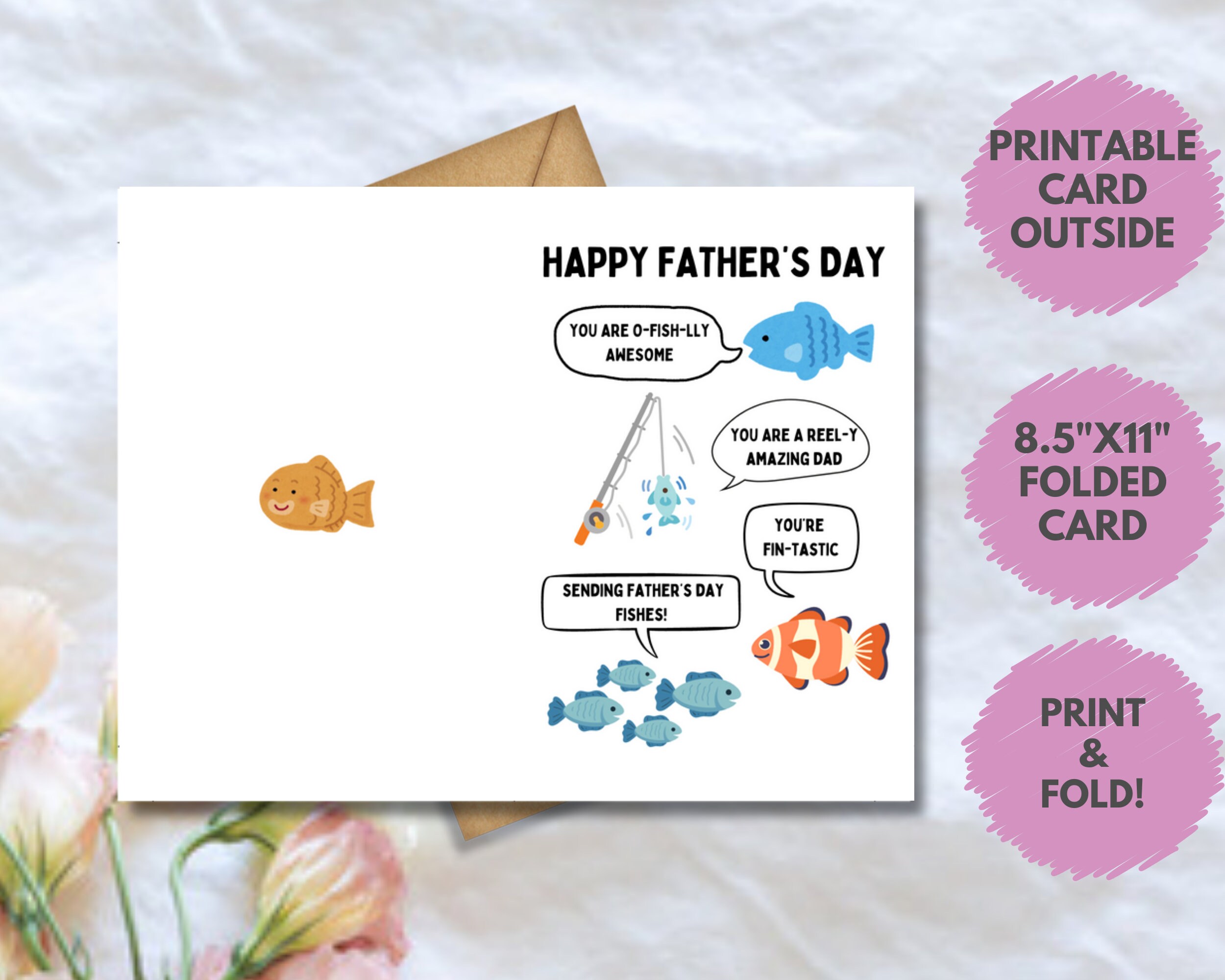 Printable Fathers Day Card Digital Greeting Card for Scrapbooking ...