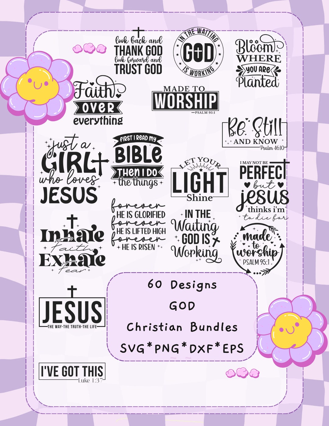 Christian SVG Bundle: God, Jesus, Bible Verse Designs (digital Download ...