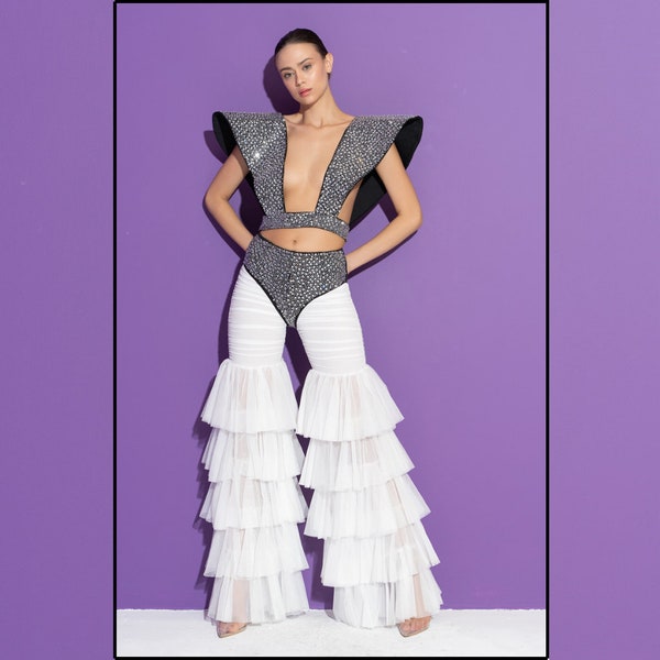 Womens Ruffle Pants - Etsy