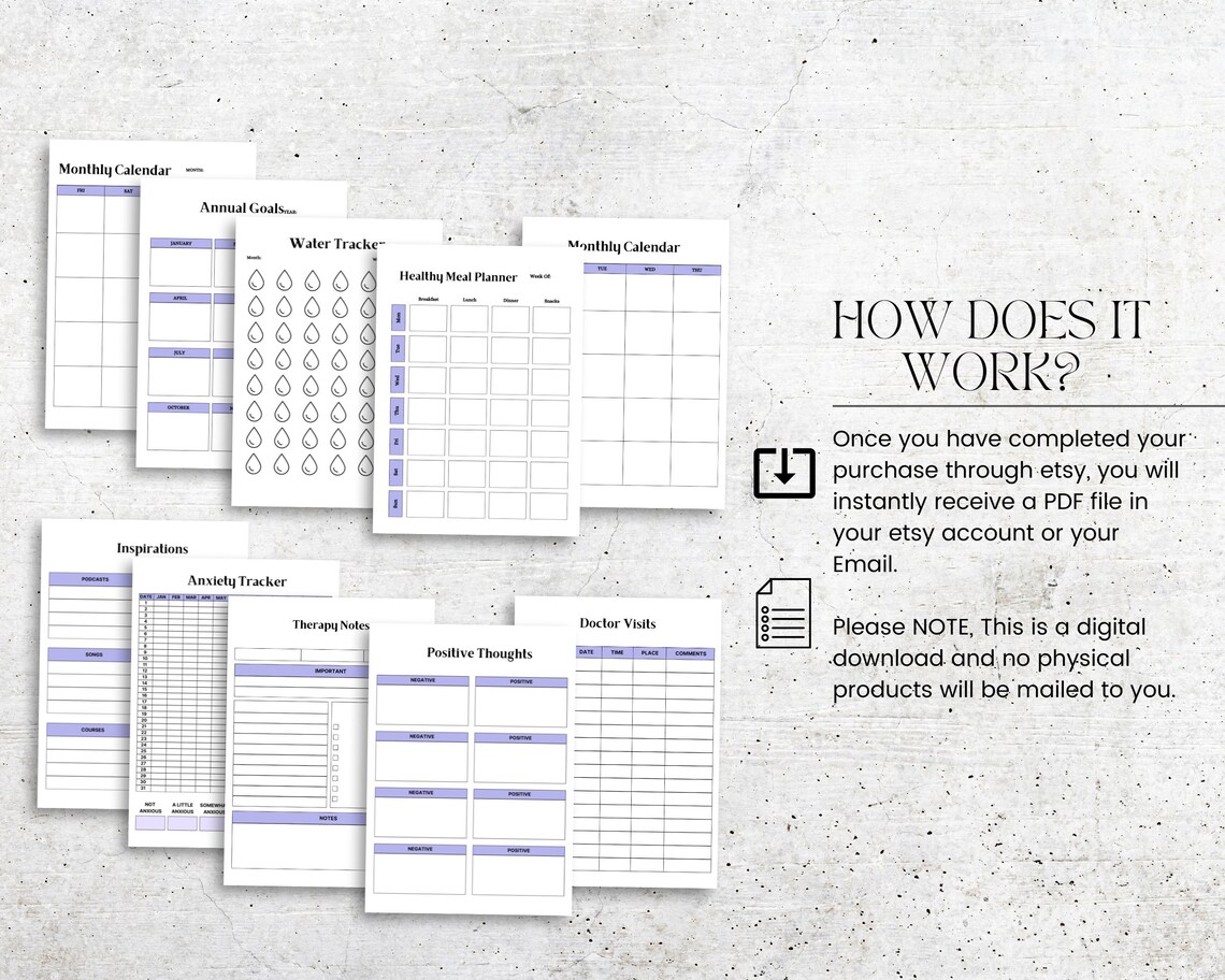Mental Health Journal, Printable Mental Health Planner, Printable ...