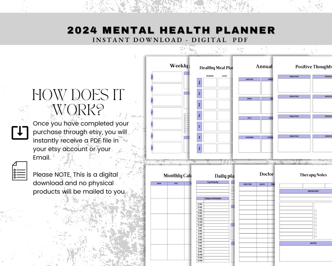 Mental Health Journal, Printable Mental Health Planner, Printable ...