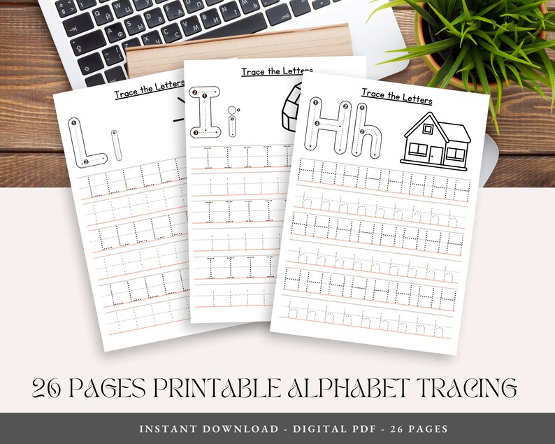 Alphabet Letters Tracing Page, Handwriting Practice, Preschool ...