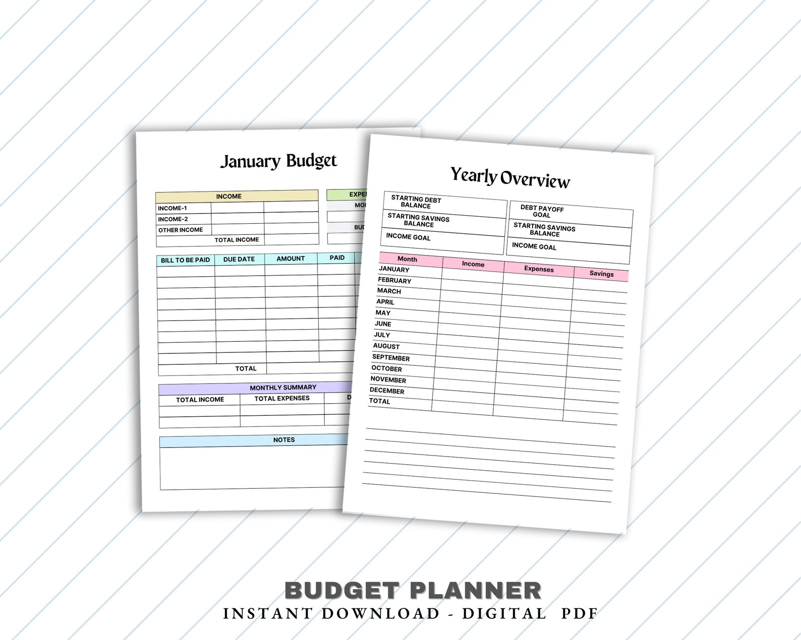 Rainbow Budget Planner, Rainbow Budget, Finance Planner Printable ...