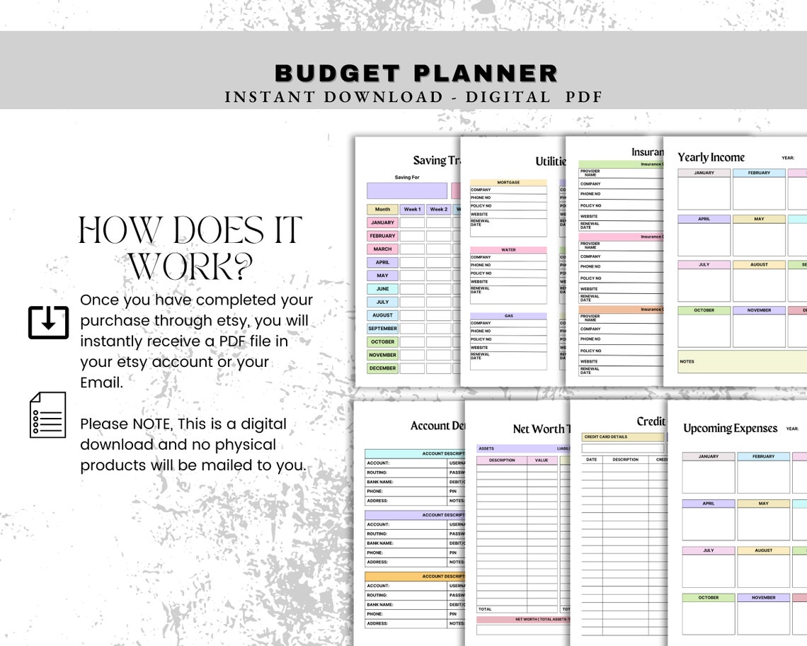 Rainbow Budget Planner, Rainbow Budget, Finance Planner Printable ...