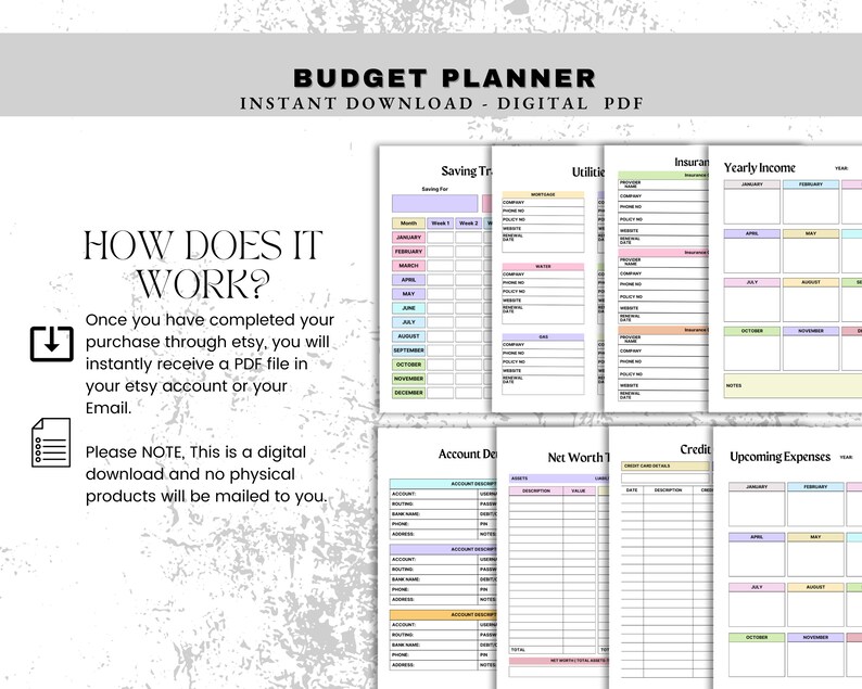 Rainbow Budget Planner, Rainbow Budget, Finance Planner Printable ...