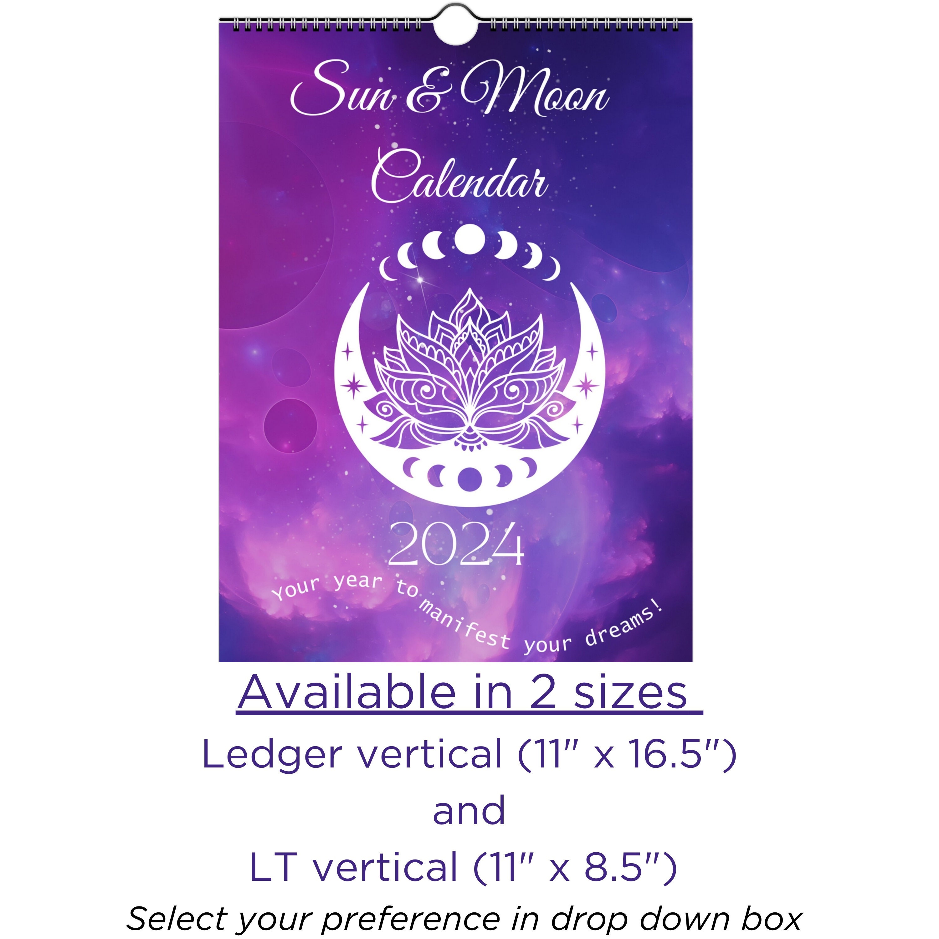 Sun & Moon Calendar 2024 Your Year to Manifest Your Dreams Star Sign ...