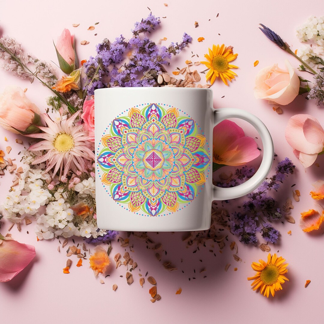 Mandala Mug Meditation Mindfulness Mug With Mandala Spiritual Gift Mug ...