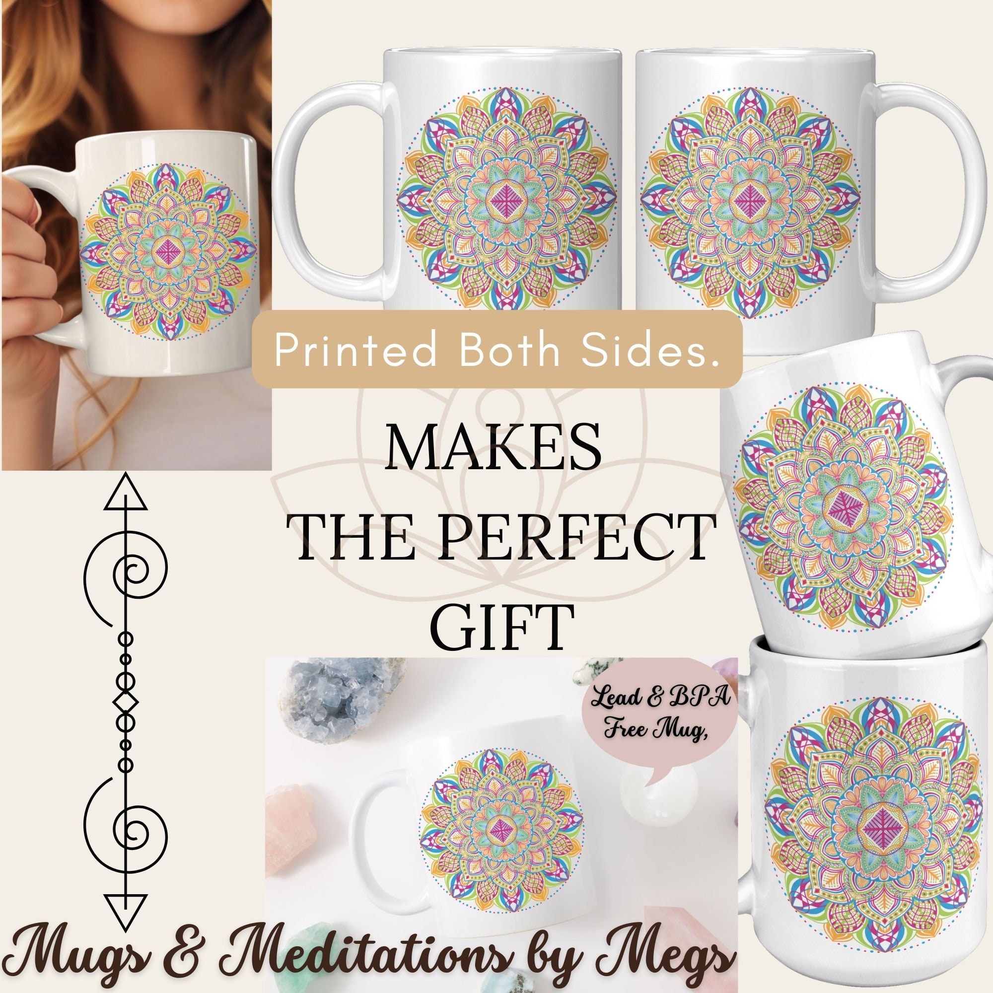 Mandala Mug Meditation Mindfulness Mug With Mandala Spiritual Gift Mug ...