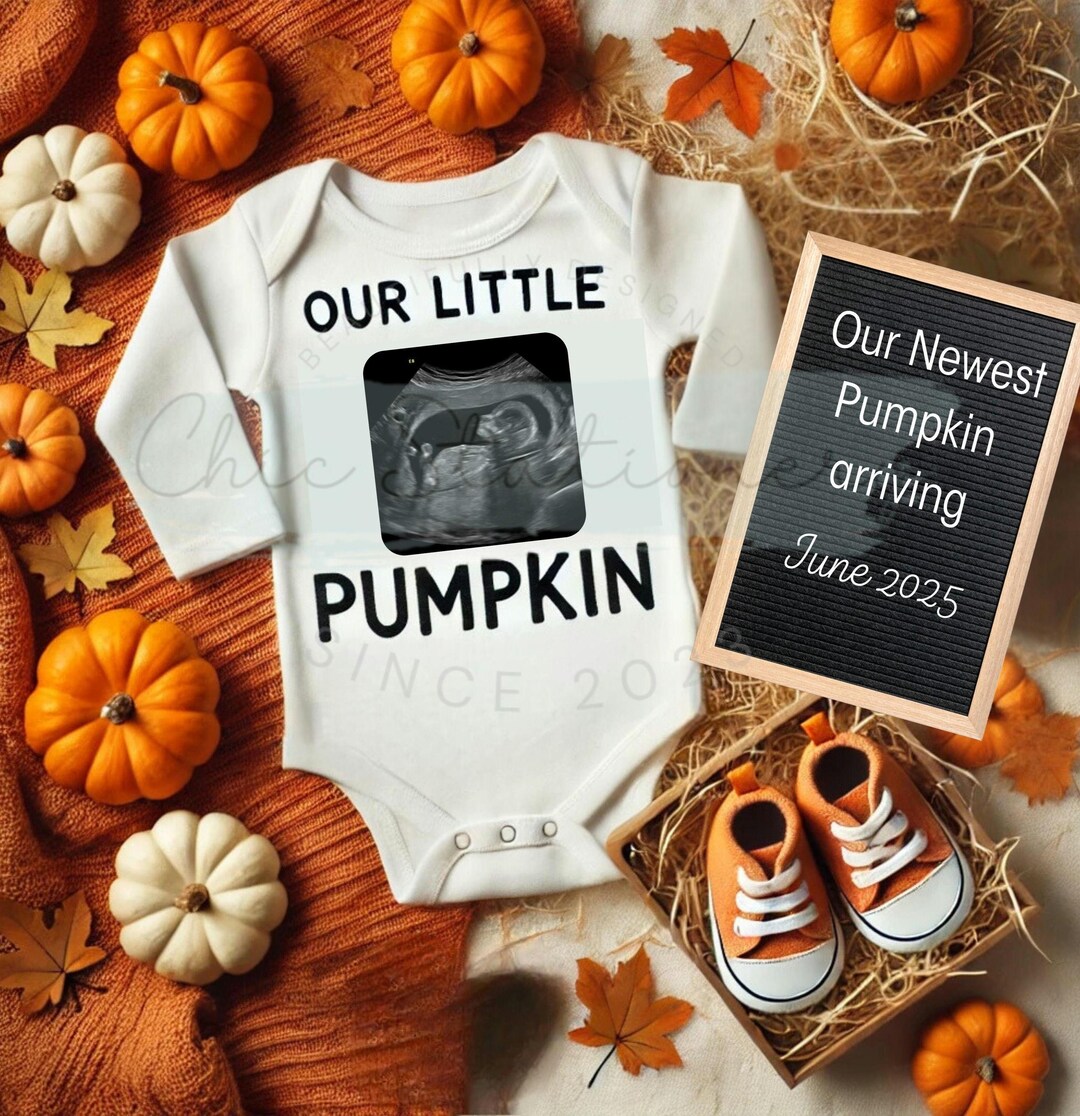 Pumpkin Baby Announcement Template, Halloween Theme, Digital Download ...