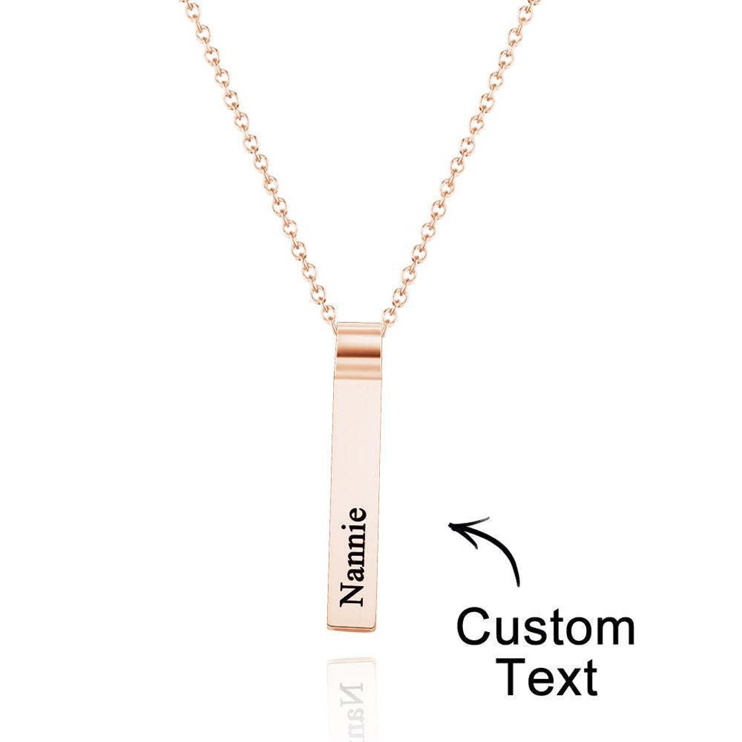 Custom Engraved Vertical 1-5 Names Necklace Stylish Personalized ...