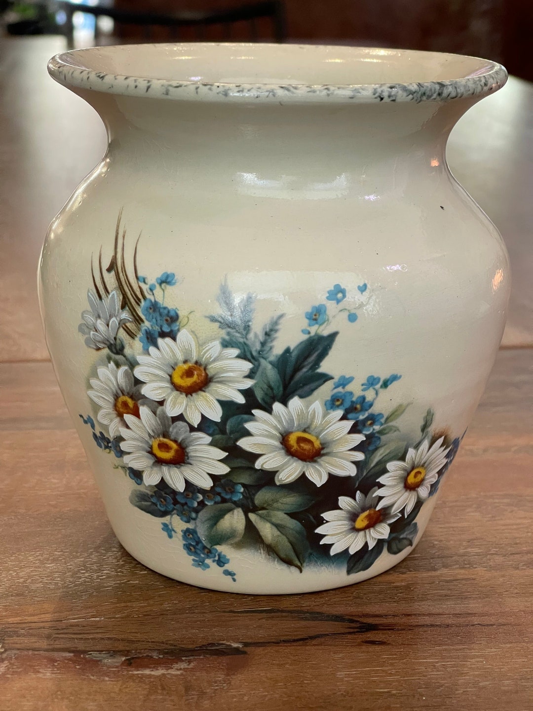 Vintage Casey Pottery Vase Mid-century Crock Daisy - Etsy