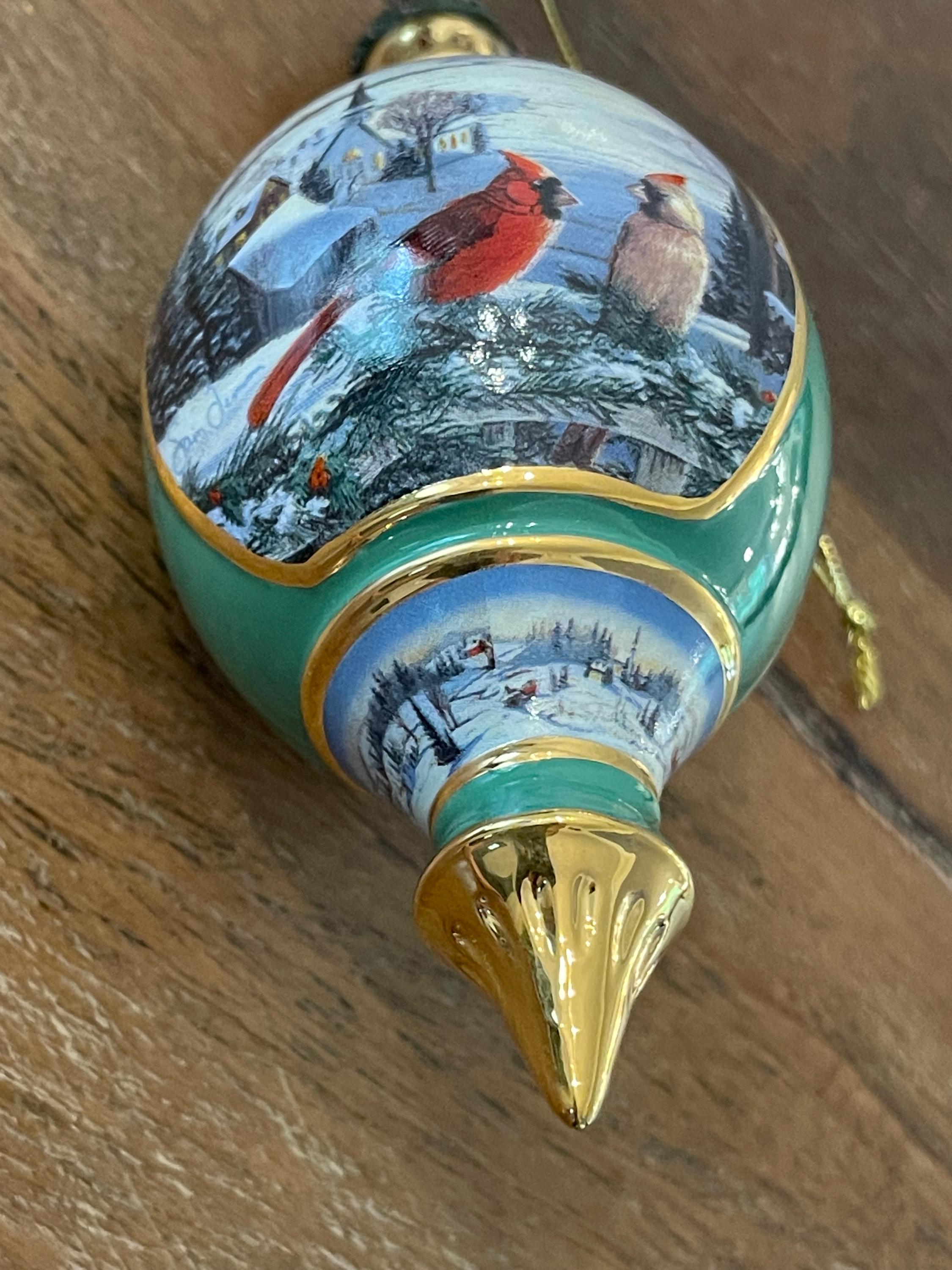 Bradford Editions Porcelain Cardinal Ornament | #68261 Evening at ...