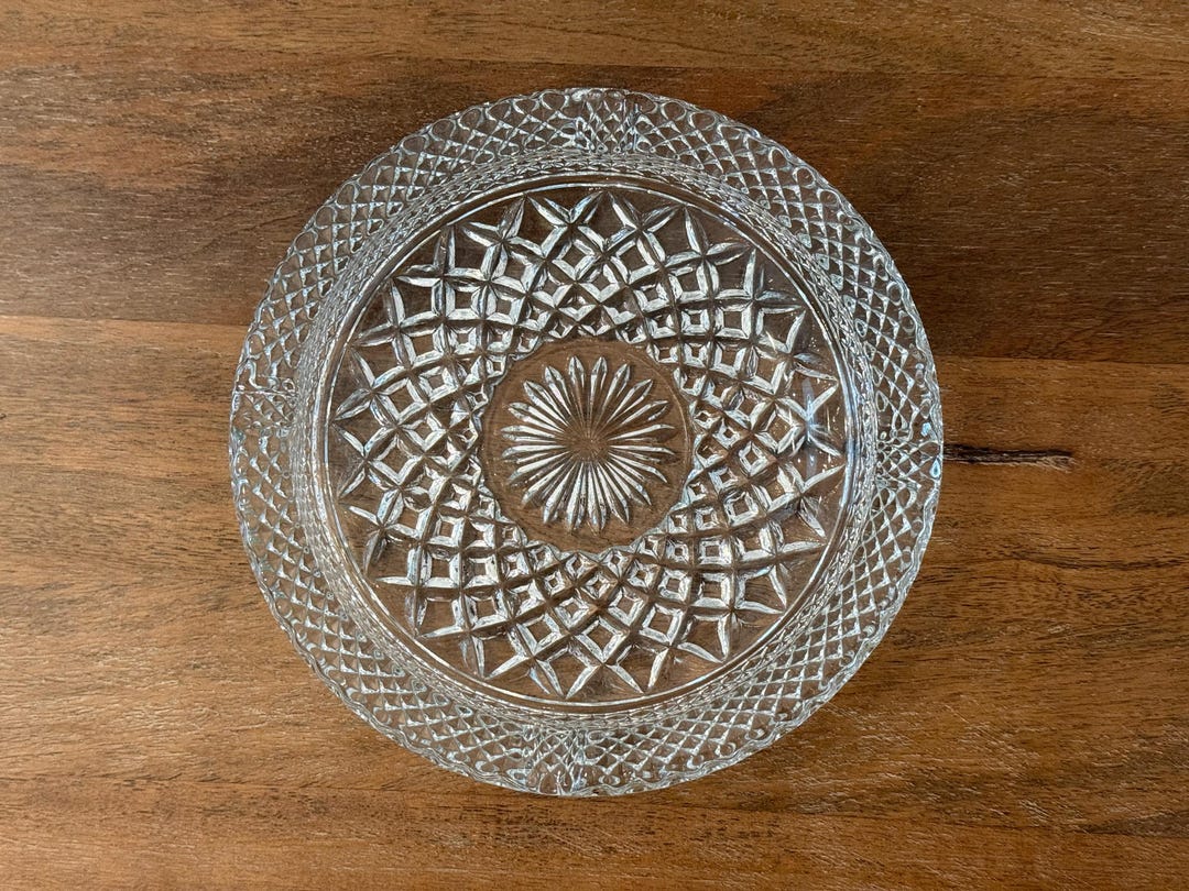 Vintage Anchor Hocking Wexford Clear Glass Ashtray Diamond Point 8.5 ...