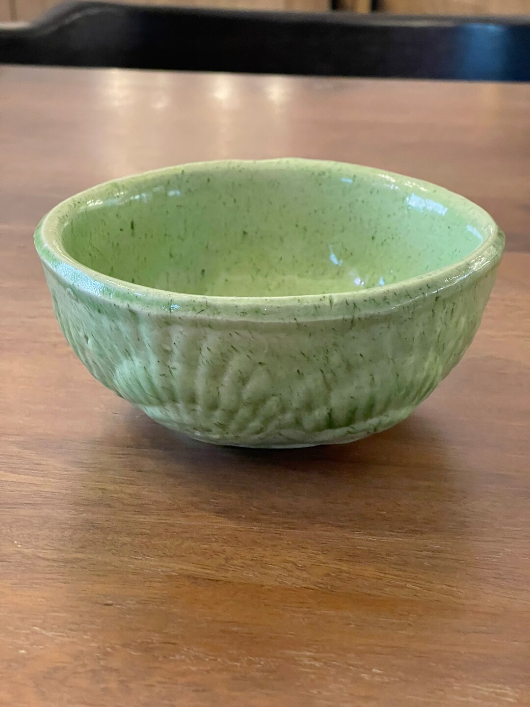 Vintage Green Ceramic Bowl Scallop Shell Design 6B - Etsy