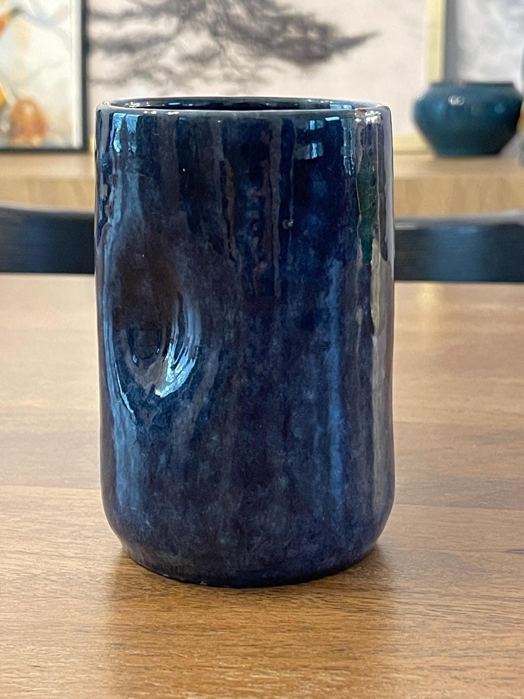 Vintage Cole Pottery Cobalt Blue Pinched Cup Tumbler Celia Cole | 1995 ...