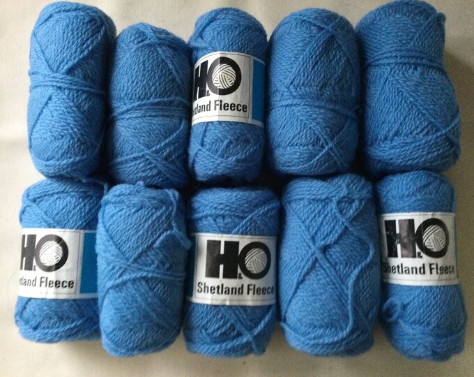 H&O Shetland Fleece Pure Wool in Blue - Lot of Ten Skeins - Etsy