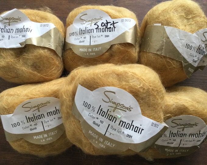 Vintage Simpson's Italian Mohair in Gold - Lot of Six Skeins - Etsy