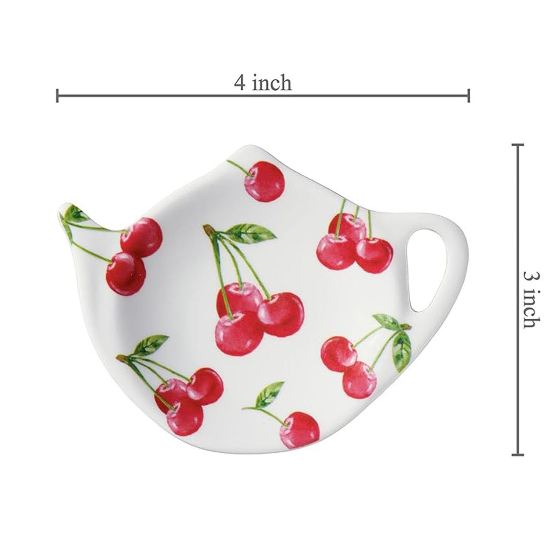 4pcs Tea Bag Holder, Hand Imprinted Cherry Design Teapot Shaped Tea Bag ...
