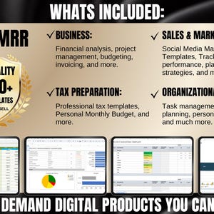 MRR PLR Excel Spreadsheet Google Sheet Template Bundle Done for You ...