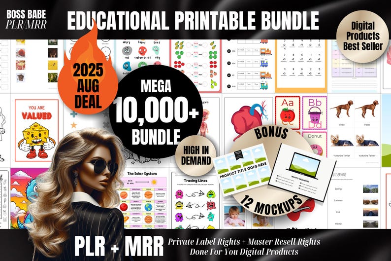 10,000+ Educational Printables Mega Bundle: PLR/MRR, Homeschool ...