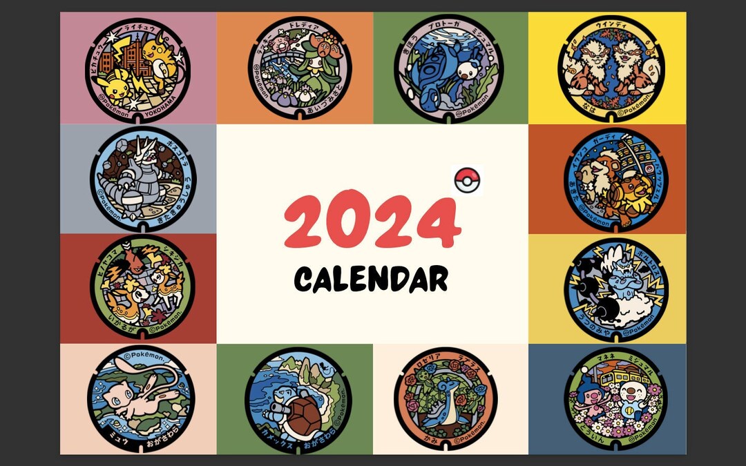 Pokemon Calendar 2024 Digital Download Digital Calendar - Etsy