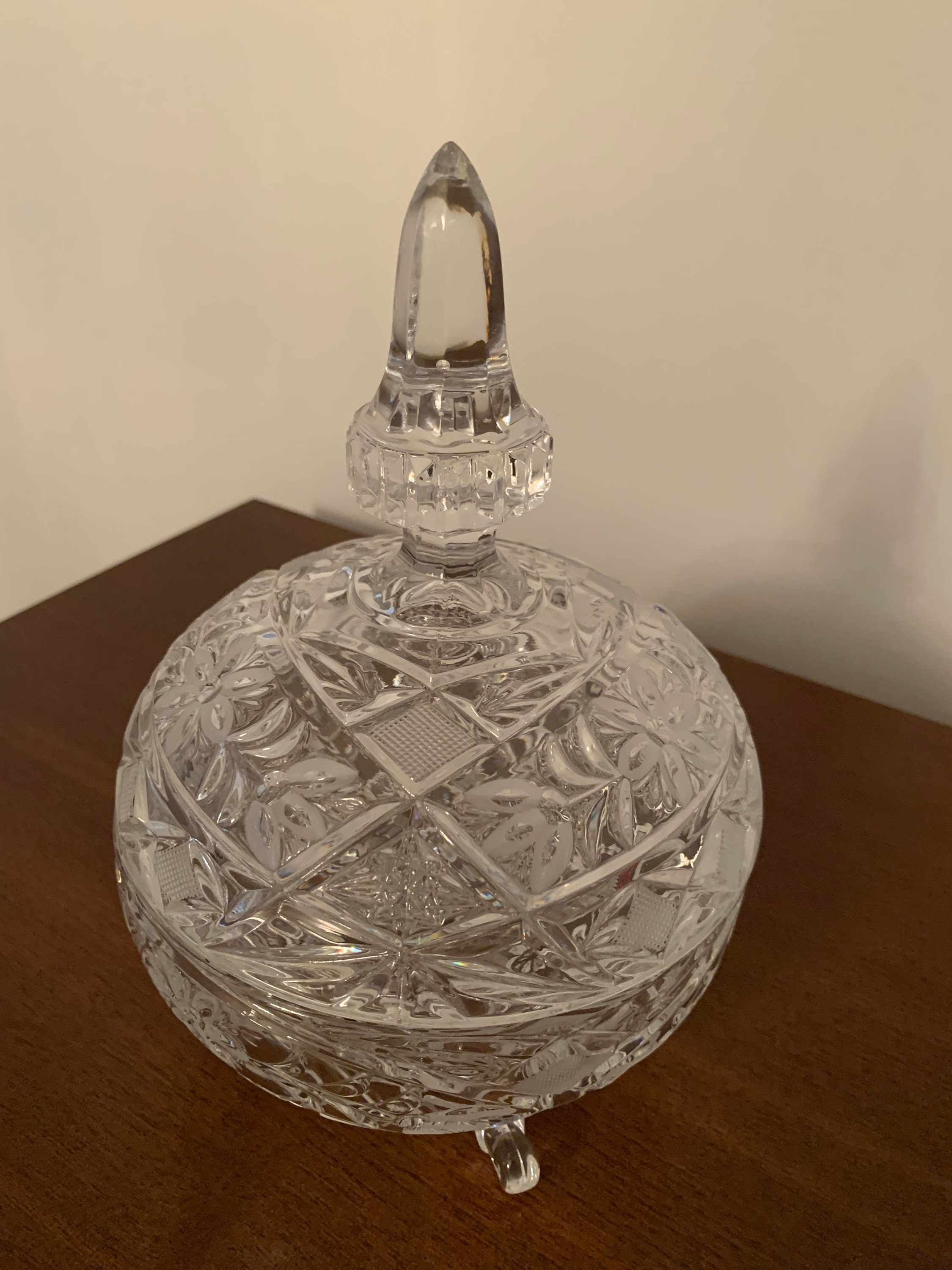 Vintage Crystal Candy Dish With Lid - Etsy