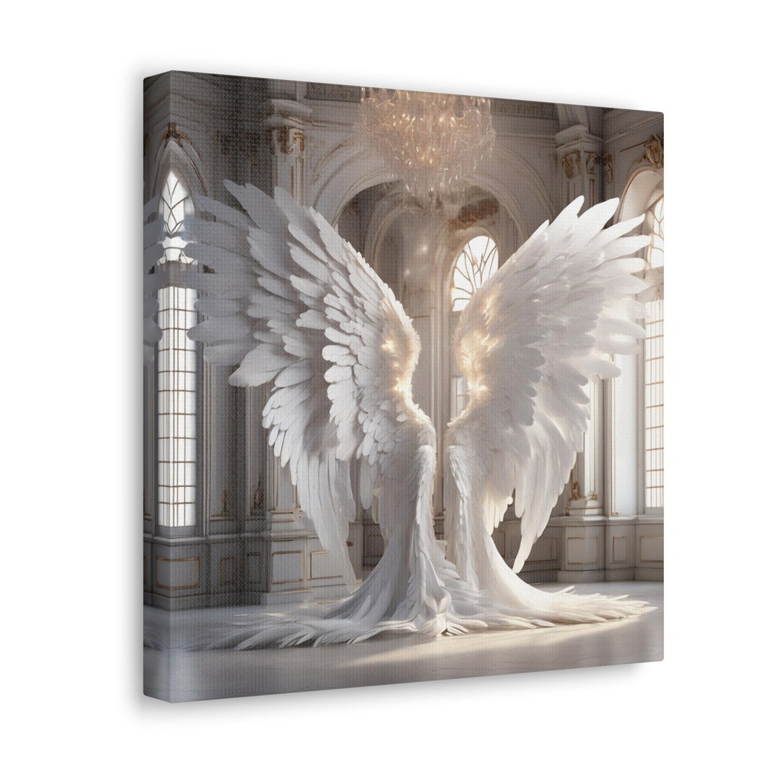 Angel Wings White Wall Art Decor Canvas Gallery Wraps - Etsy