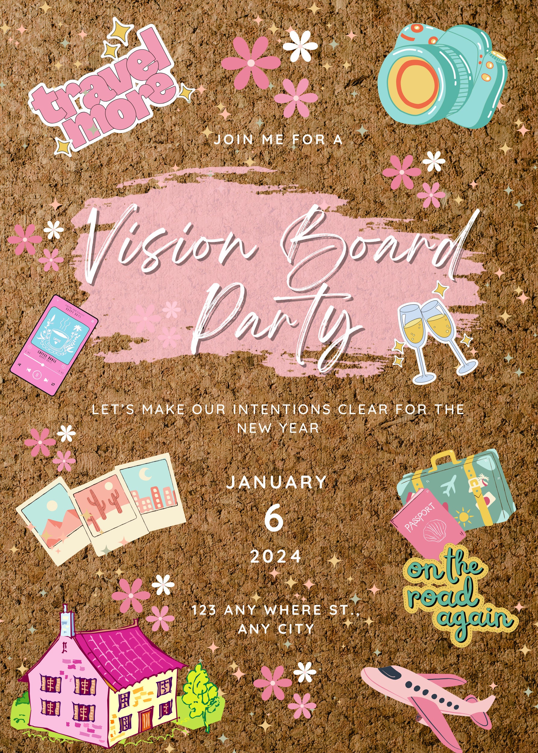 Printable Vision Board Party Invitation - Etsy UK