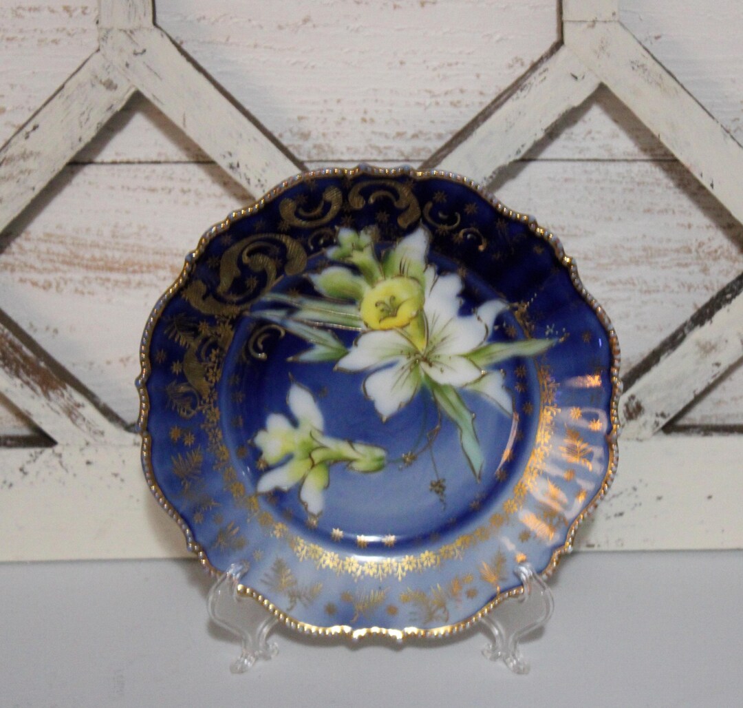 Hand Painted Germany Saxe Altenburg Porcelain Floral Plate Antique ...