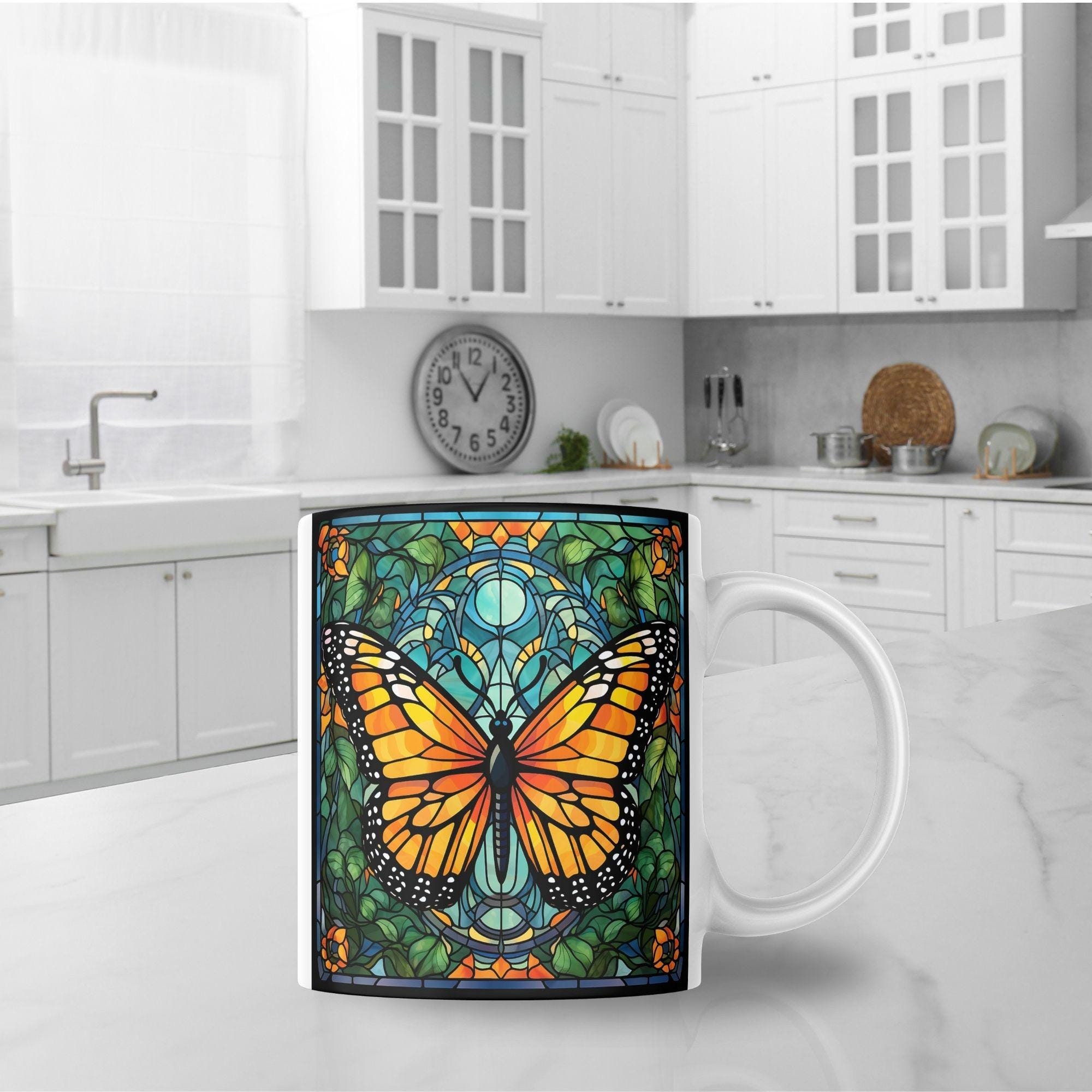 Stained Glass Monarch Butterfly Coffee Mug (11 Oz.) | Nature Inspired ...
