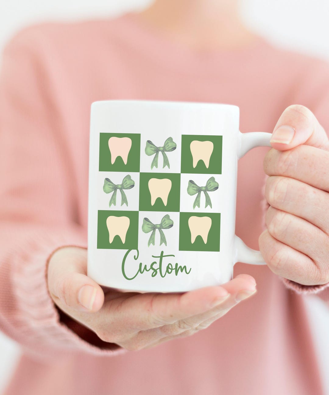 Custom Dental Themed Ceramic Mug, Cute Tooth Design Mug for Dentists ...