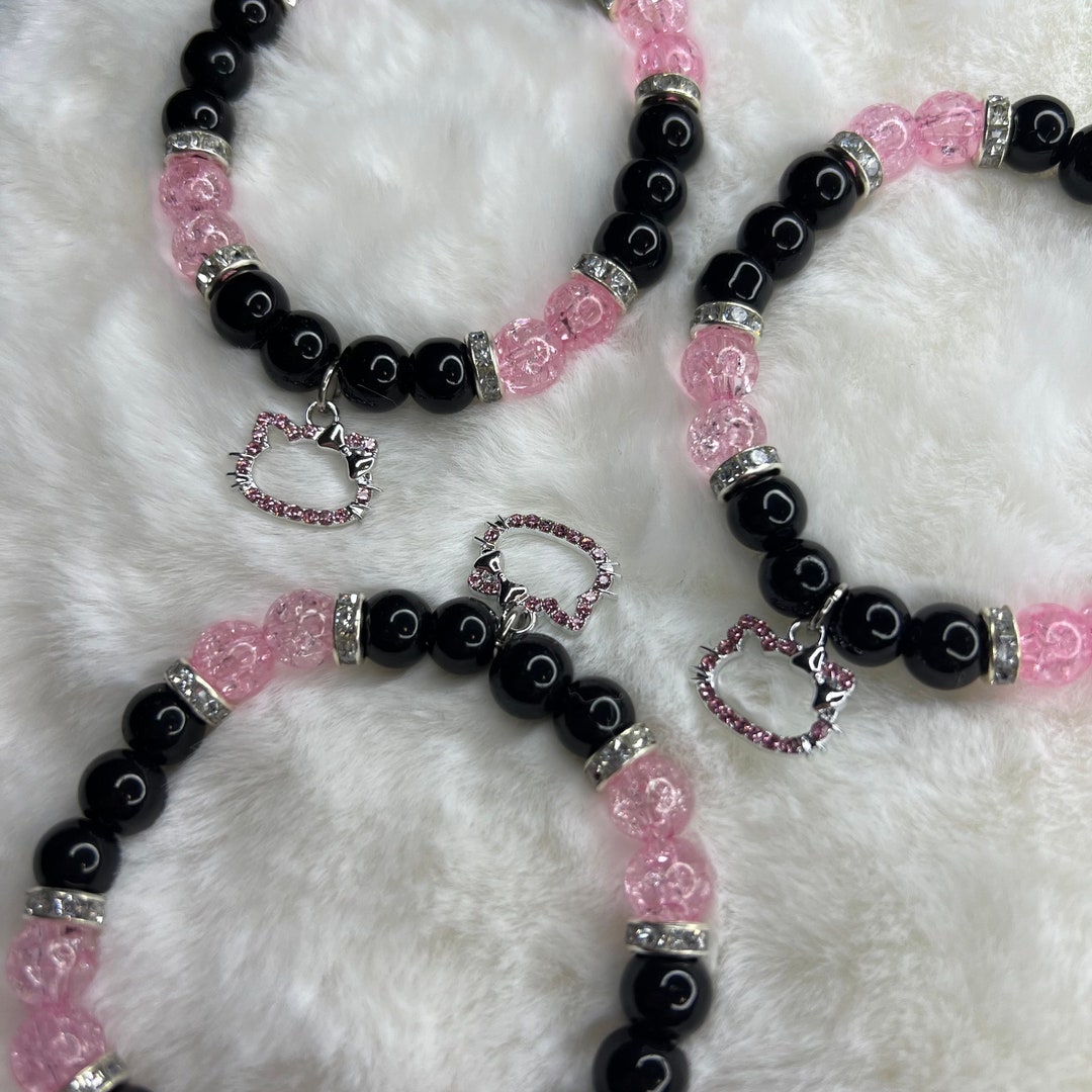 Ghoul Kitty Bedazzled Hello Kitty BLING Bracelets Black/pink ...